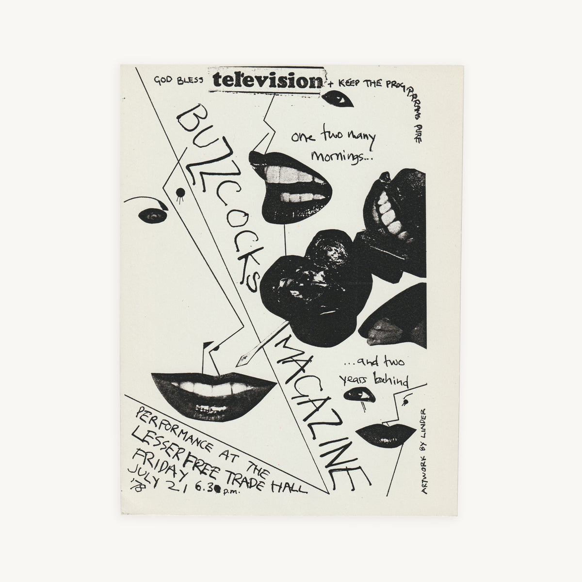 Buzzcocks & Magazine – Original Concert Poster, Artwork by Linder Ster ...